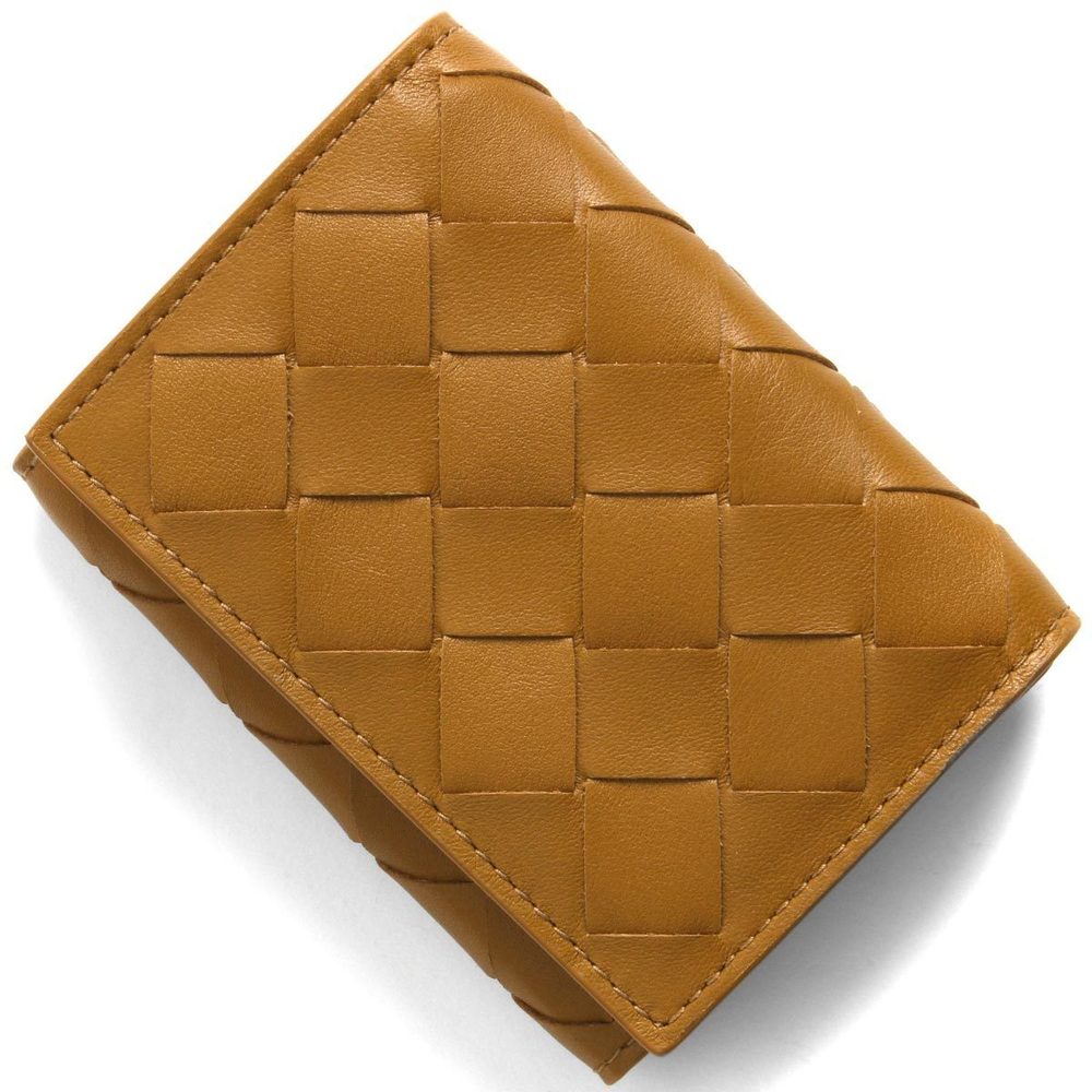 Bottega Veneta Trifold Wallet Mini Camel Brown - Gem